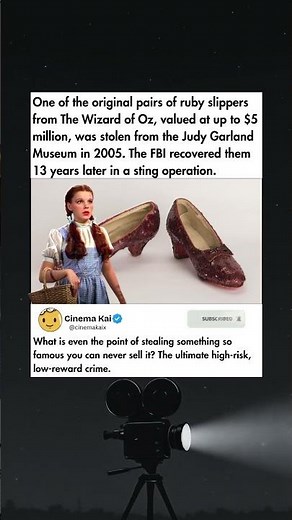 One of the original pairs of ruby slippers from The Wizard of Oz, valued at up to $5 million, was st