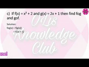 find fog and gof / Composite function / mathematics / find composite function of / opt maths