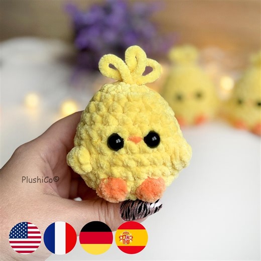 Chick Crochet PATTERN, Easter No Sew Mini Amigurumi, Tiny Crochet Chicken, Easy Pdf Tutorial for Beginners - Etsy