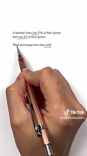 Percentage Word Problem: Baseball Team Tie Rate