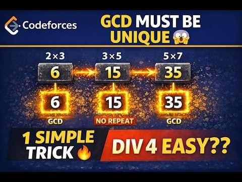 Codeforces Round 1090 Div 4 D | The 67th OEIS Problem | Easy Trick 🔥 | GCD Unique Construction