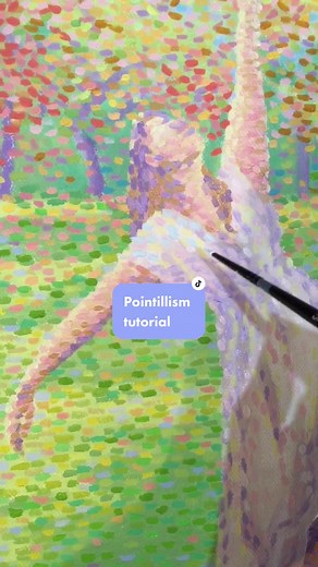 Pointillism tutorial start to finish #arttutorial #arttips #oilpainting #tiktokart