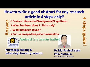 How to write a good abstract for research article