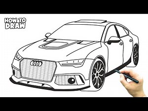 How to draw Audi RS7 2016 - Car drawing step by step