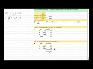 Example 2:Finding missing Values in a Probability Distribution, the mean, and the standard deviation