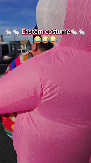 Inflatable Easter Pink Rabbit Costume Adult Size with Easter Egg Design Funny Mascot Set Unisex Colorful Party Outfit #easter #easteregg #costume #costumeideas #inflable