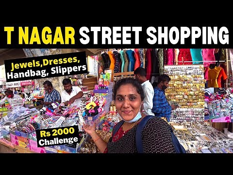 T Nagar Street Shopping | Jewels, Dress & Handbags Rs 2000 Challenge | Shopping Haul Tamil |Chennai