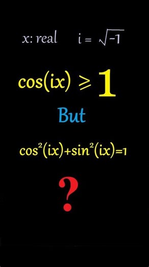 Cos(ix) is real, greater than or equal to 1?!