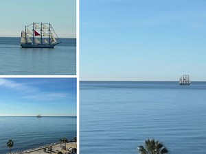 1.6K views · 76 reactions | Timelapse of the Peruvian Naval ship that visited Malaga on its route around the world recently sailed past the hotel ⛵️ | Sunset Beach Club | Facebook