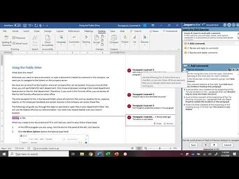 JasperActive Word 2019 Lesson 8: Working with Comments