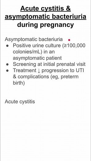 Acute cystitis & asymptomatic bacteriuria during pregnancy