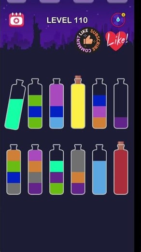 WATER Sort Puzzle Game Level 110 Can You Solve It? 🏆💥