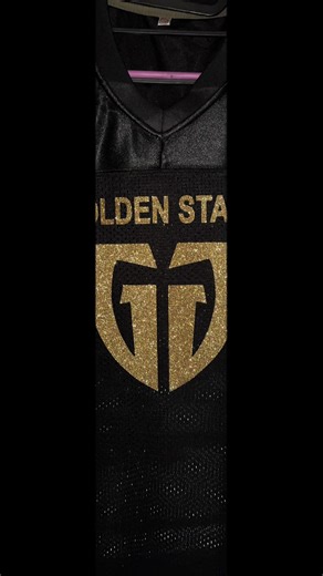 Golden State Custom Bling Jersey. The glitter on here is next level! What team can I make for you?? . . . . #goldenstatewarriors #customjersey #jersey #cheerleader #blingbling