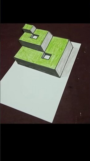 How to draw a 3D view on paper #3dart #3Ddrawing 3D