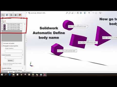 Solidworks tutorial -Multi Body part save Individually by save Body Command