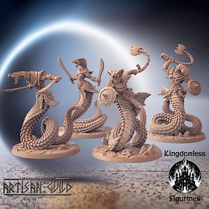 Naga Snake Crawler Miniature | Modular Resin Dnd Mini, Artisan Guild - Etsy