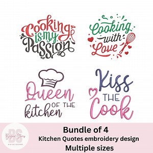 Kitchen Sayings Machine Embroidery Design , Kitchen Quotes, Apron Embroidery, Kitchen Phrase Machine Embroidery, Embroidery Bundle - Etsy