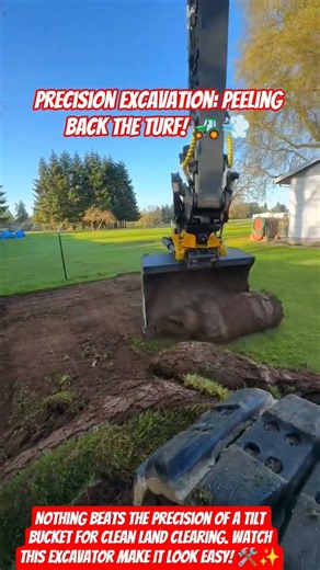 Precision Excavation: Peeling Back the Turf! 🚜💨 #shorts