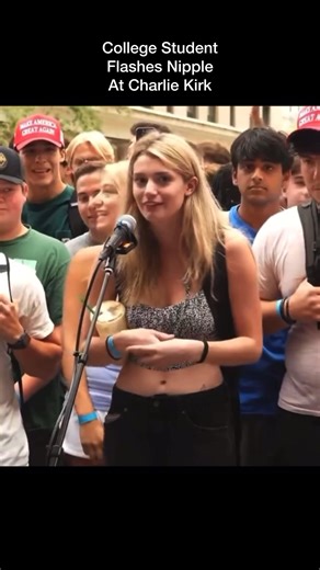16K views · 31 reactions | College girl flashes nipple at Charlie Kirk. The seed of the serpent trying to bring down the seed of the woman. | Puritan Library and Coffee Hub | Facebook