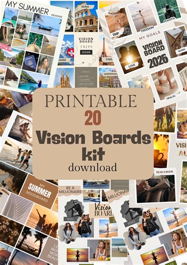Vision Board Kit: 2026 Goals, Travel, Fitness (digital Download) - Etsy