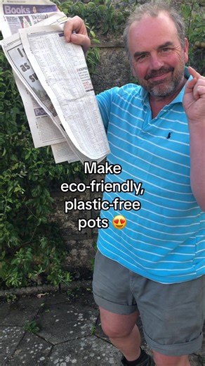 Make eco-friendly pots from recycled newspaper. Plant directly in the soil to avoid disturbing the roots #gardening #recycle #repurpose #reuse #environmentallyfriendly #fyp #foryou #foryoupage #growyourown