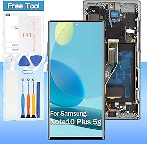 Screen Replacement for Samsung Galaxy Note 10 Plus/Note 10 Plus 5G SM-N975 SM-N976 6.8" OLED LCD Display Touch Digitizer Assembly with Tools(Black with Frame)
