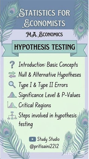 Hypothesis Testing | Null & Alternative Hypothesis, Type I & II Errors | Statistics for Economists
