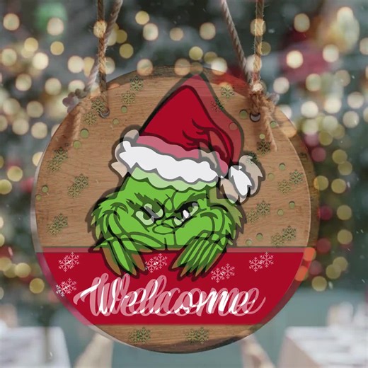 Christmas Cartoon Door Sign SVG, Laser Cut Files - Etsy