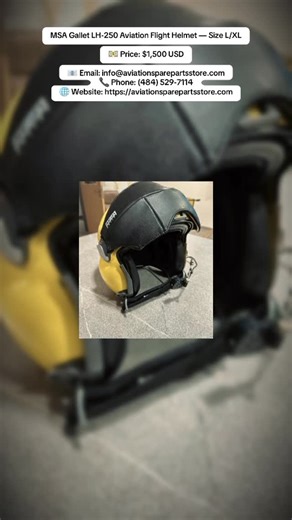 Aviation Spare Parts Store on Instagram: "MSA Gallet LH-250 Aviation Flight Helmet — Size L/XL 💵 Price: $1,500 USD This MSA Gallet LH-250 aviation flight helmet is in like-new condition, used on fewer than 10 flights. Interior and exterior are excellent, with only light cosmetic marks on the yellow visor. Delivers outstanding comfort, protection, and audio clarity for both professional and private pilots. ✅ Key Details • Model: MSA Gallet LH-250 • Size: L/XL • Microphone Selector: Electret or D