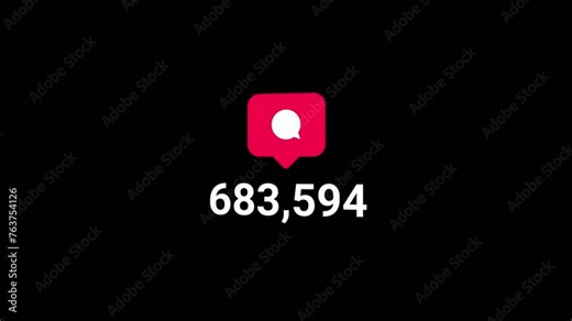Social media comments counting from 0 to 1 million, 3D social media comments counting animation from 0 to 1M with alpha channel