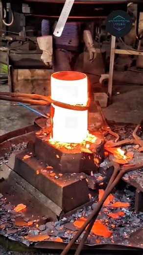 Massive Cylinder Forging with Industrial Precision #industrialprocess #usa #nyc