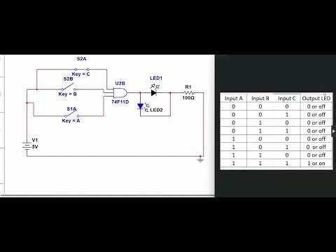 The And gate , 2 inputs and three inputs using MultiSim software…