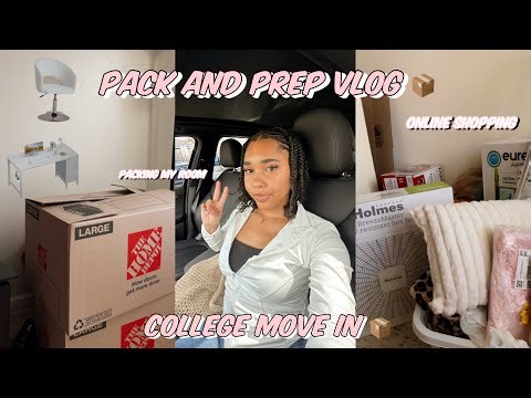 COLLEGE PACK AND PREP VLOG | Junior Year | Packing My Room & Online Shopping | Back to School Series
