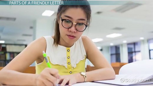 Friendly Letter Format, Parts & Example