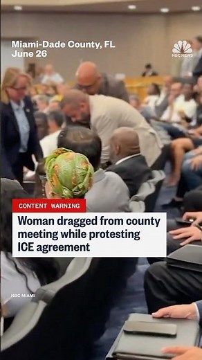 Woman dragged from county meeting while protesting ICE agreement