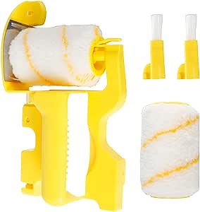 Paint Edger Roller Brush Hand-held Clean-Cut Paint Edger Roller Brush Portable Paint Edger Tool with Roller and Brush for Home Room Wall Ceiling Window Painting Paint Edger Roller (Short)