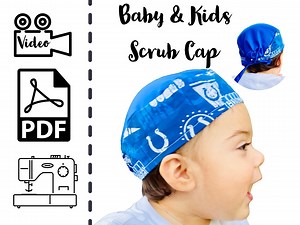 EASY Baby & Kids Tie Back Scrub Cap Sewing Tutorial | Sew | Pattern | Easy DIY | Gift | Chemo | Boys | Girls | Babies | Nurse | Unisex - Etsy