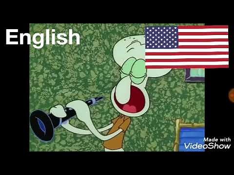 Squidward's solitude in e minor in 7 different language