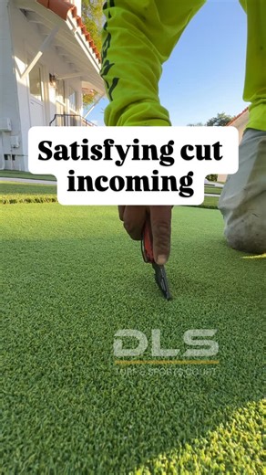 Transforming this putting green from smooth turf to a perfect, tournament level cup. Every cut matters. Every angle matters. The blade has to glide, not force, to keep the fibers clean and tight around the circle. This is where precision meets patience and the final look shows the difference between a basic install and a pro-quality finish by DLS Turf Courts. ⸻ Details We start by marking the center point, locking the turf, and stabilizing the cut line. The blade stays brand new and we work in a