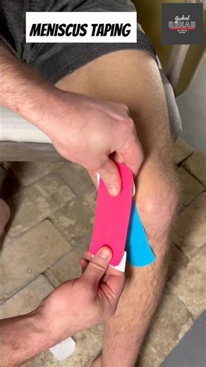 Kinesiology Taping for knee pain! Meniscus injury taping 🤕💯 #pain #athlete #kneepain