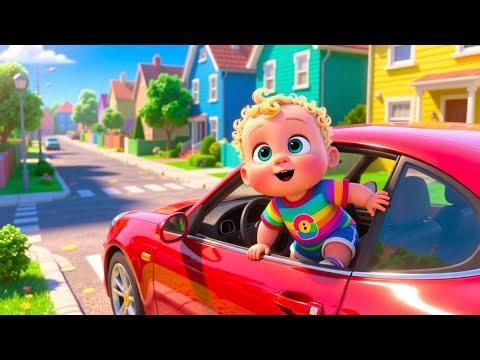 Red Car Ride Baby 🚗🔴 | Fun Vehicle Song for Kids | Learn Cars and Colors