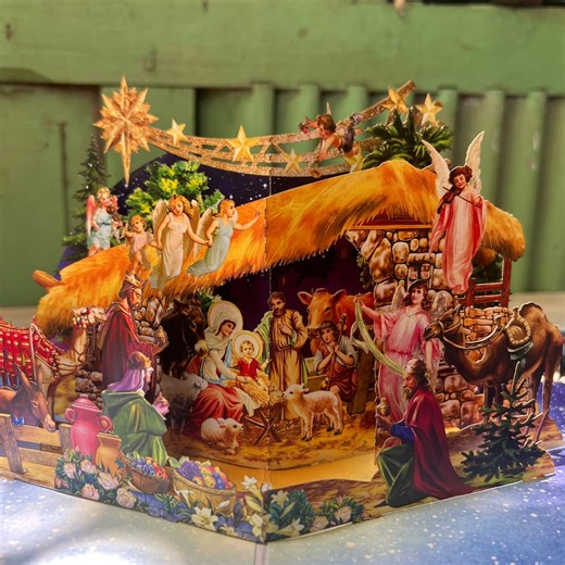 3D Pop up Christmas Card: Nativity Scene, Handcrafted Eco-friendly Holiday Greeting, Gift for Kids - Etsy