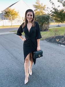 Watch Love this slim fitted high slit bodycon dress, true to size and very stretchy. on Amazon Live