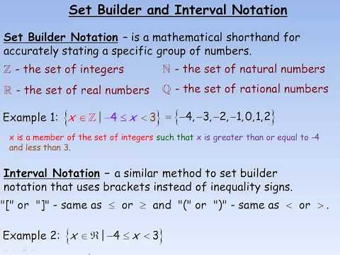 Set Builder and Interval Notation