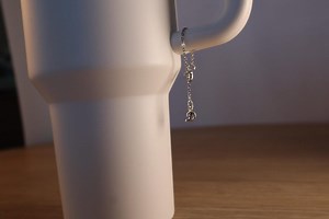 Silver Cursive Initial Stanley Charm: Tumbler Accessory - Etsy