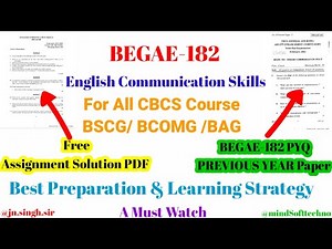 BEGAE-182 English Communication Skills | Question Paper & Assignment Solution PDF | Study Tips