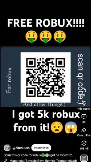 scanner com QR code dá de graça robux 5k de robux 😂😂😂😂😂😂😂😂🤣🤣🤣