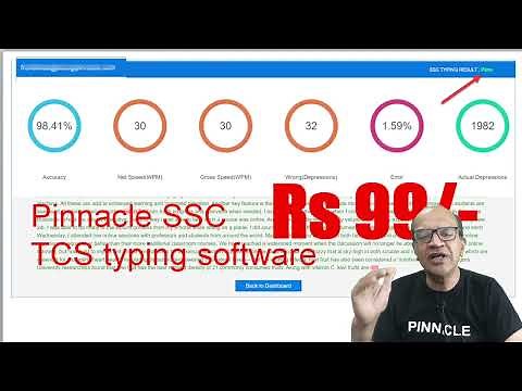 Pinnacle ssc tcs typing software @Rs 99/- yearly I special offer I same interface of TCS
