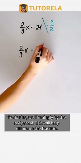 Fraction Solution: Isolate X in 2/9x = 21 #Math #LinearEquations(oneVariable)
