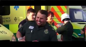 From flashing sirens to disco lights: Members of the Welsh Ambulance Services NHS Trust take up the running man challenge | BBC Wales News